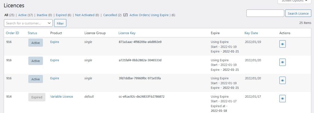 Manage the Expire / Subscription licenses - WP Software License for ...